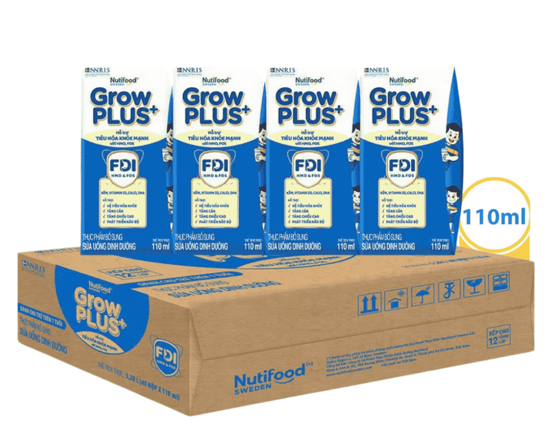 Sữa bột pha sẵn Nutifood Grow PLUS+ xanh 110ml