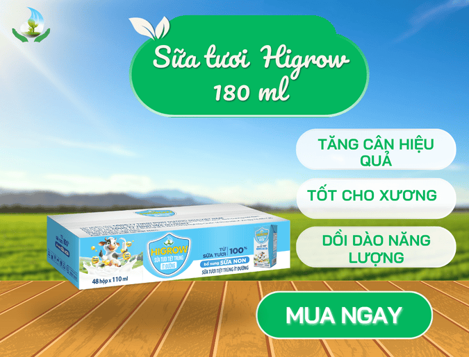 Thùng sữa tươi Higrow 180 ml
